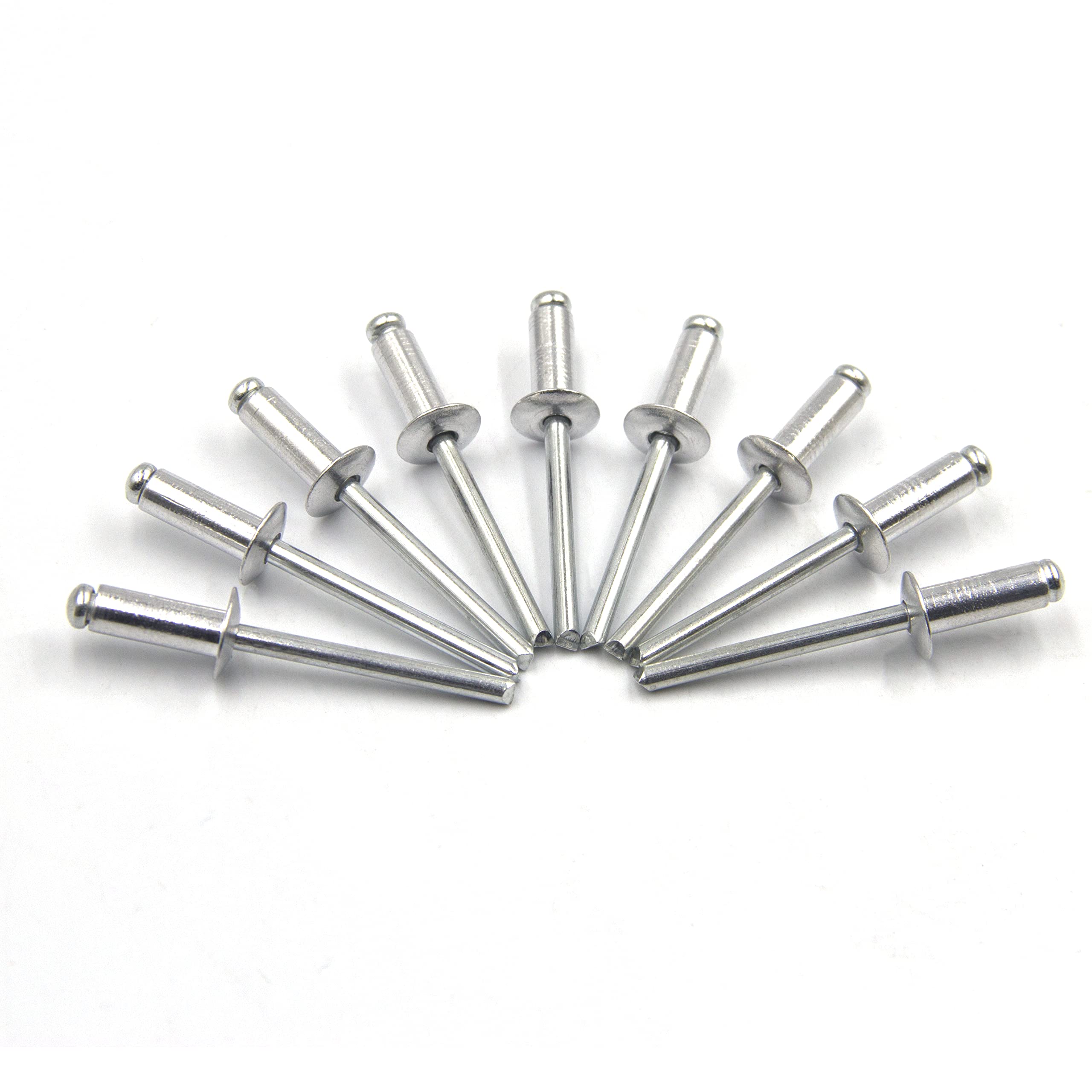 ISPINNER 150pcs 7 Sizes Aluminum Blind Rivets, Pop Rivets Assortment Kit 3/32" 1/8" 5/32" (Silver)