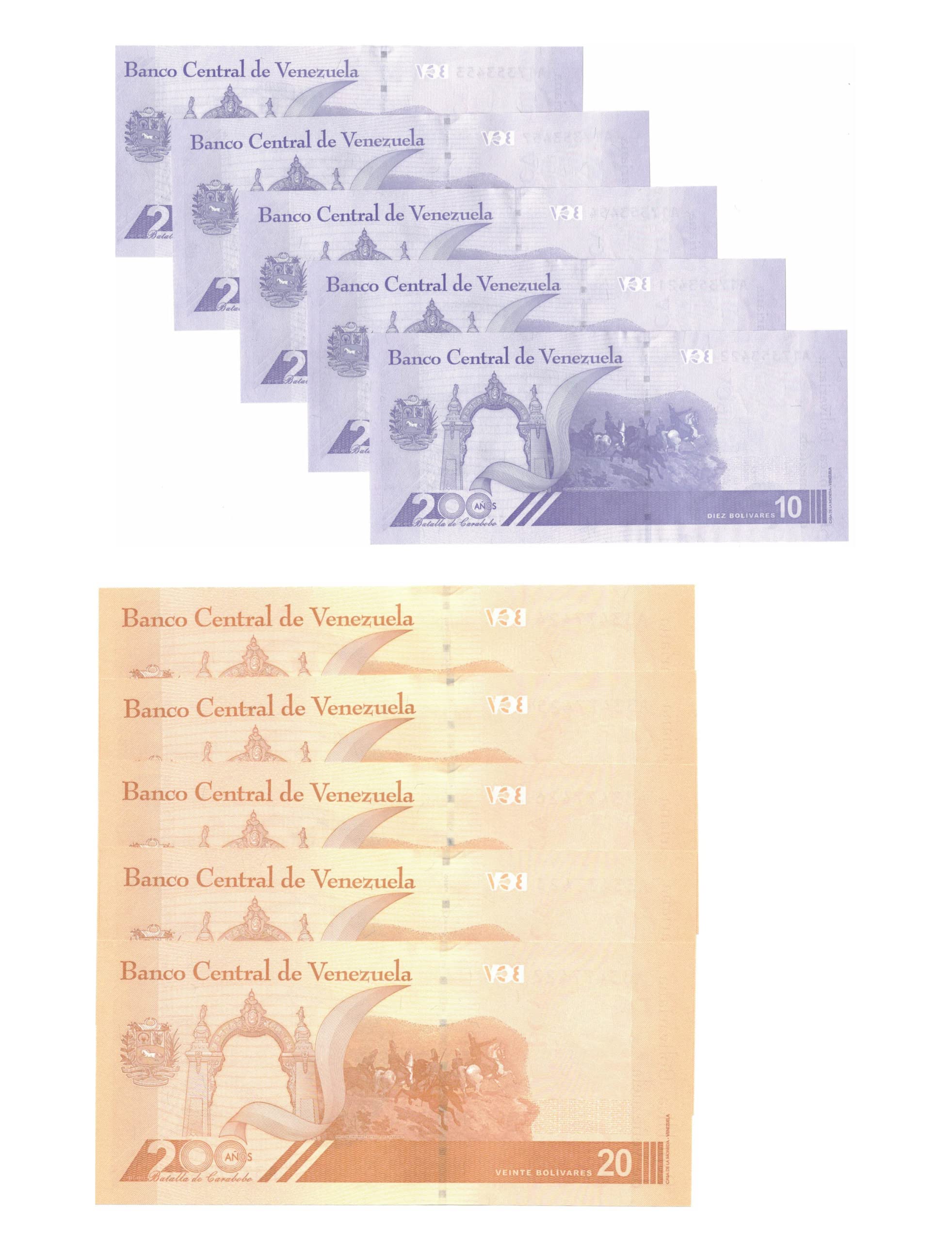 5 x 10 Million & 20 Million VENEZUELA DIGITALES Banknotes -