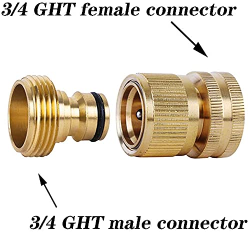SHOWNEW Garden Hose Quick Connector Male Hose End Adapters Solid Brass 3/4 inch GHT Thread Water Hose Fitting Repair Replacement, Male Only, 3PCS