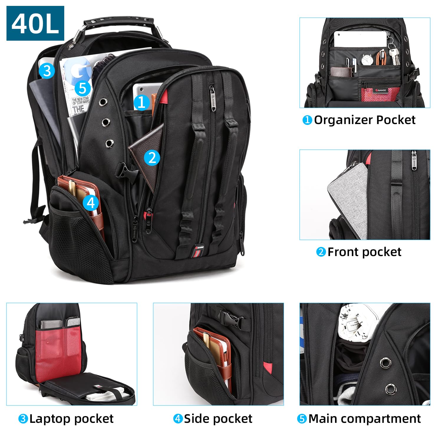 Large Laptop Backpack 17 inch Durable XL Heavy Duty Travel Backpack