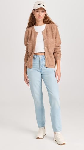 Line & Dot Women's Khloe Cardigan, Taupe, Tan, L