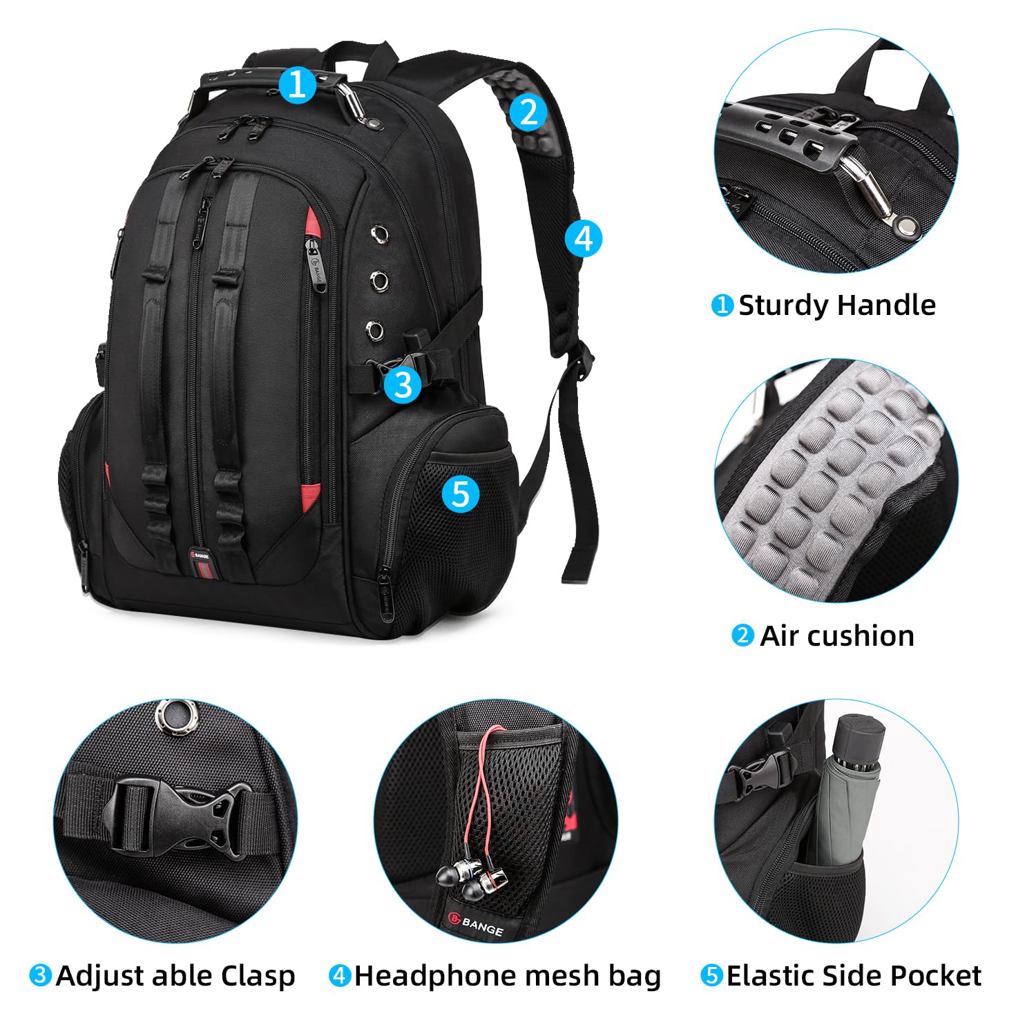 Large Laptop Backpack 17 inch Durable XL Heavy Duty Travel Backpack