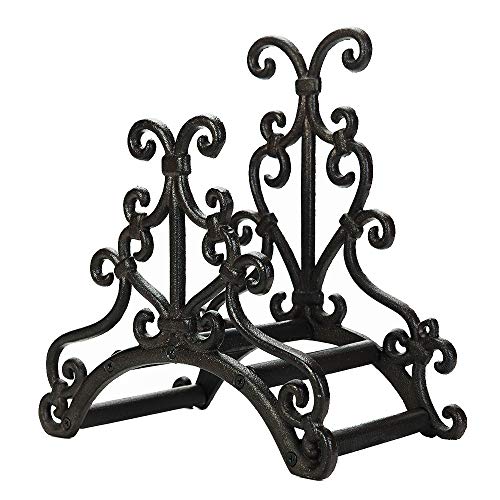 Sungmor Heavy Duty Cast Iron Garden Hose Holder - Wall Mounted Water Hose Hanger - European Vintage Pattern Decorative Hose Rack - Large Water Hose Bulter Storage - Indoor Outdoor Metal Hose Stand