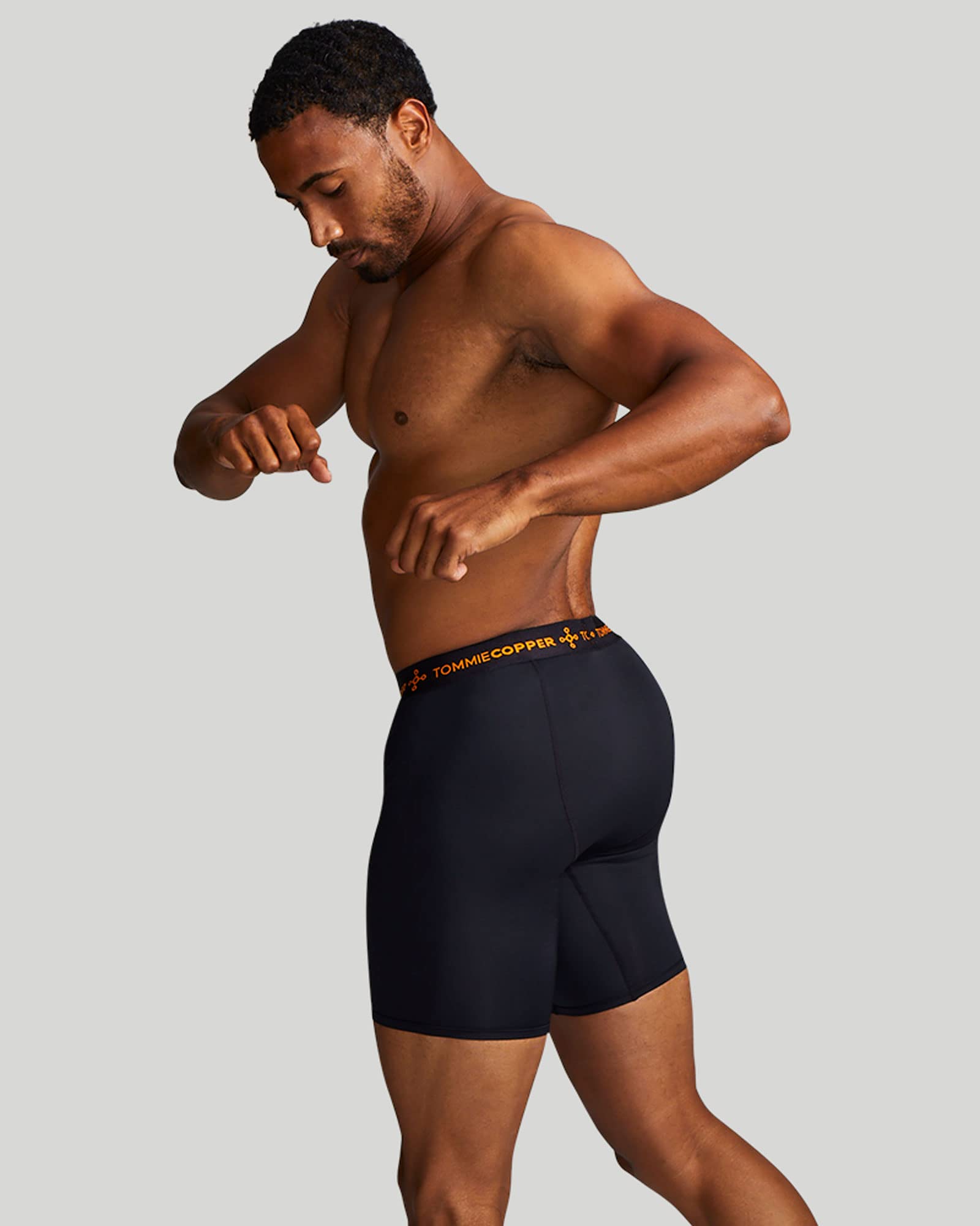 Tommie Copper Men’s Performance Compression Undershorts | Breathable Underwear with Fly I Sweat Wicking 4D Stretch Briefs for Everyday - Black - Medium