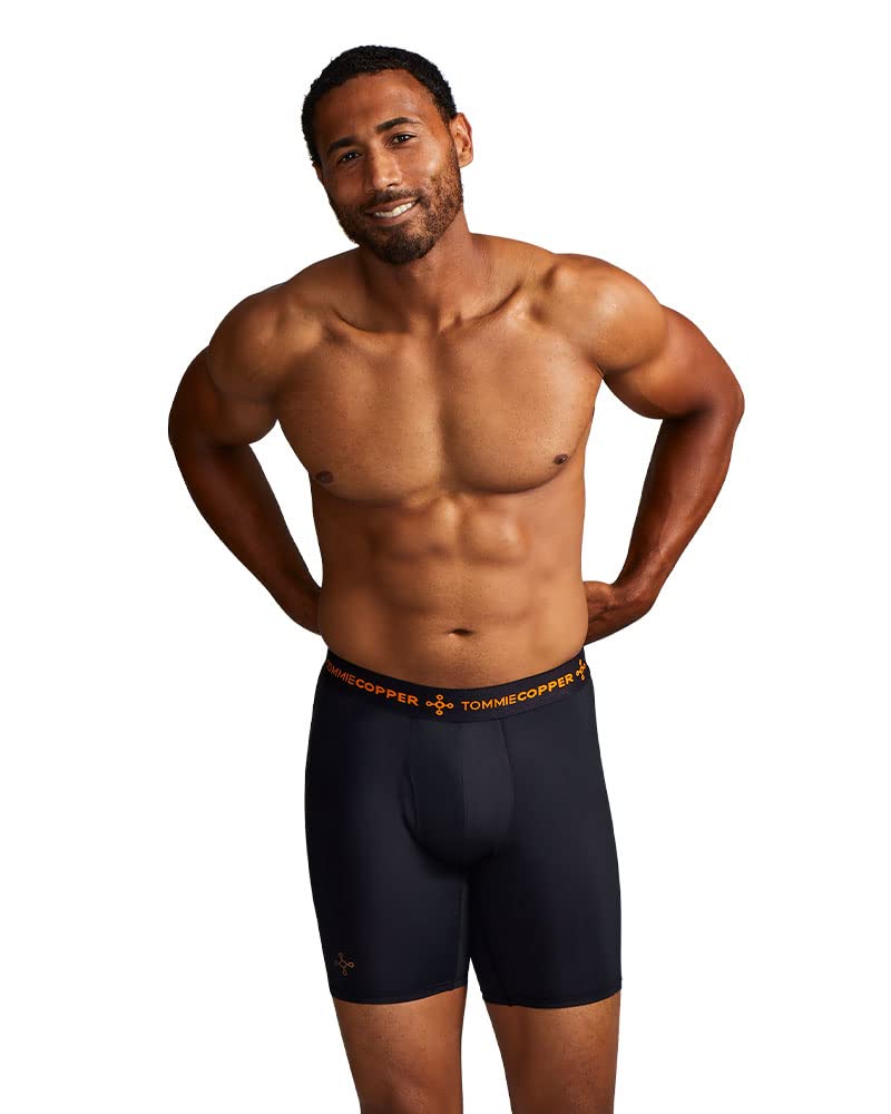 Tommie Copper Men’s Performance Compression Undershorts | Breathable Underwear with Fly I Sweat Wicking 4D Stretch Briefs for Everyday - Black - Medium