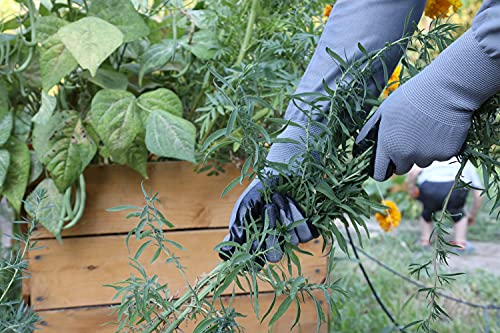 CHARGUY Long Sleeve Gardening Gloves, No-Slip Grip, Strong, Durable Garden Work Glove Protective, Flexible Sleeves, Extended Cuff, Women/Men, 1 Pair