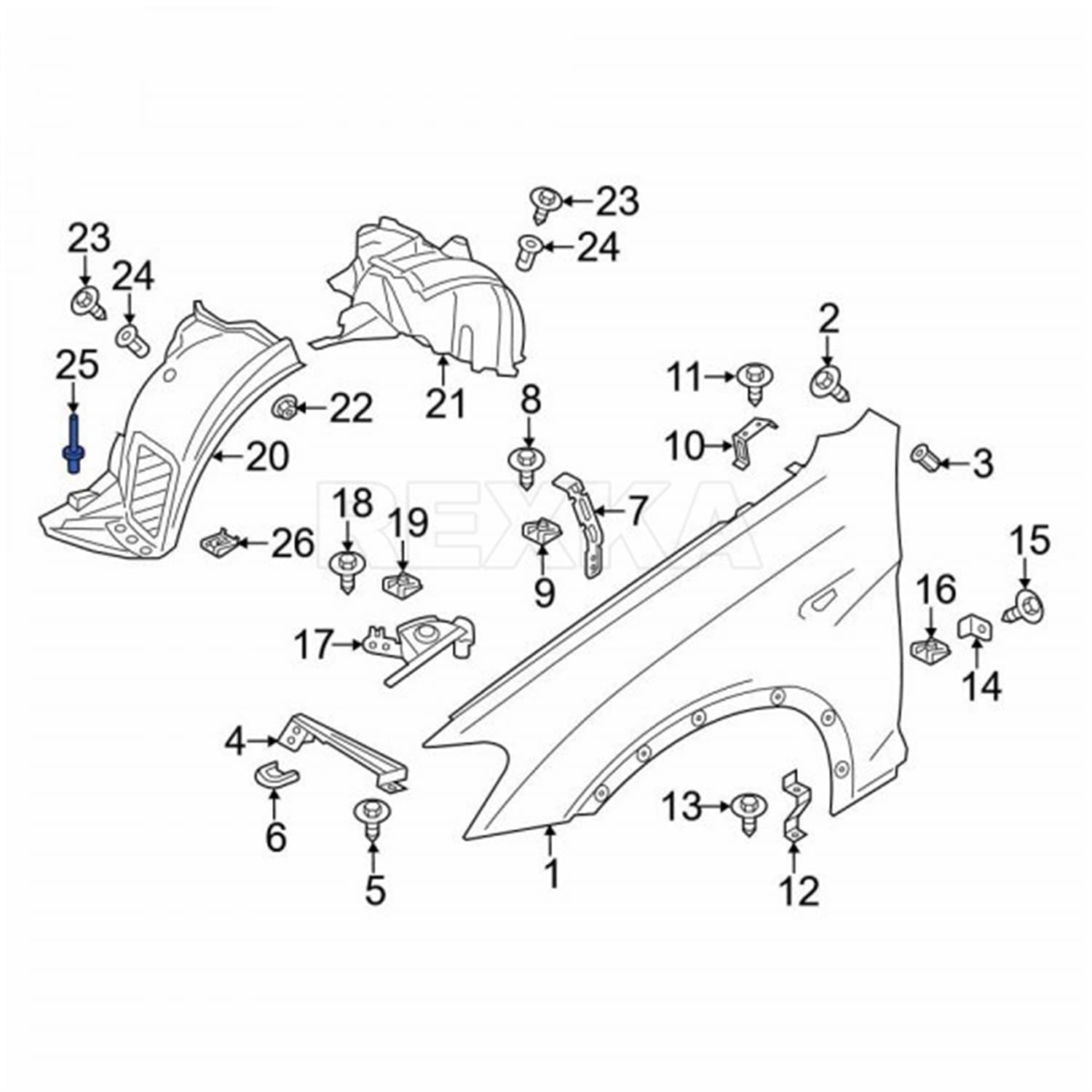 Rexka 30pcs Fender Liner Bumper Cover Wheel Arch Trim Cover Nylon Expanding Rivets for BMW 51777171004 X1 X3 X4 X5 X6 Series