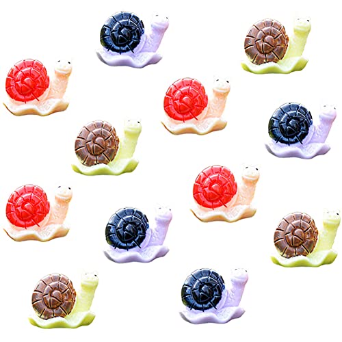 12 Pcs Mini Snail Figurines, Fairy Garden Snail Miniature Figurines Moss Landscape DIY Terrarium Crafts Ornament Plant Pots Bonsai Craft Decor