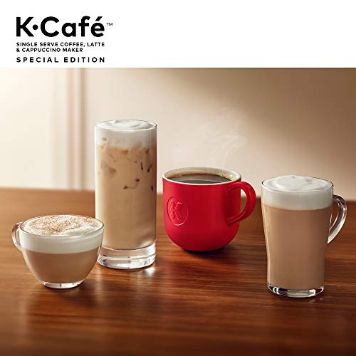 Keurig K-Cafe Special Edition Single Serve K-Cup Pod Coffee, Latte and Cappuccino Maker, Comes with Dishwasher Safe Milk Frother, Shot Capability, Nickel