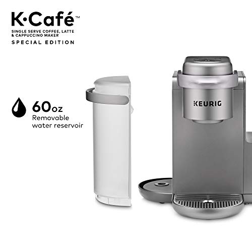 Keurig K-Cafe Special Edition Single Serve K-Cup Pod Coffee, Latte and Cappuccino Maker, Comes with Dishwasher Safe Milk Frother, Shot Capability, Nickel