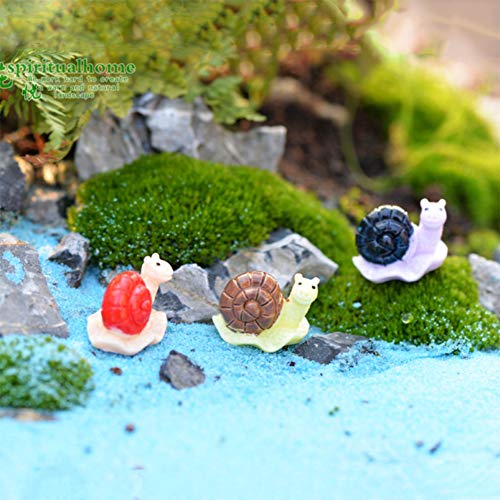 12 Pcs Mini Snail Figurines, Fairy Garden Snail Miniature Figurines Moss Landscape DIY Terrarium Crafts Ornament Plant Pots Bonsai Craft Decor