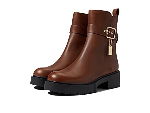 Coach Lacey Leather Bootie Dark Saddle 6 B (M)