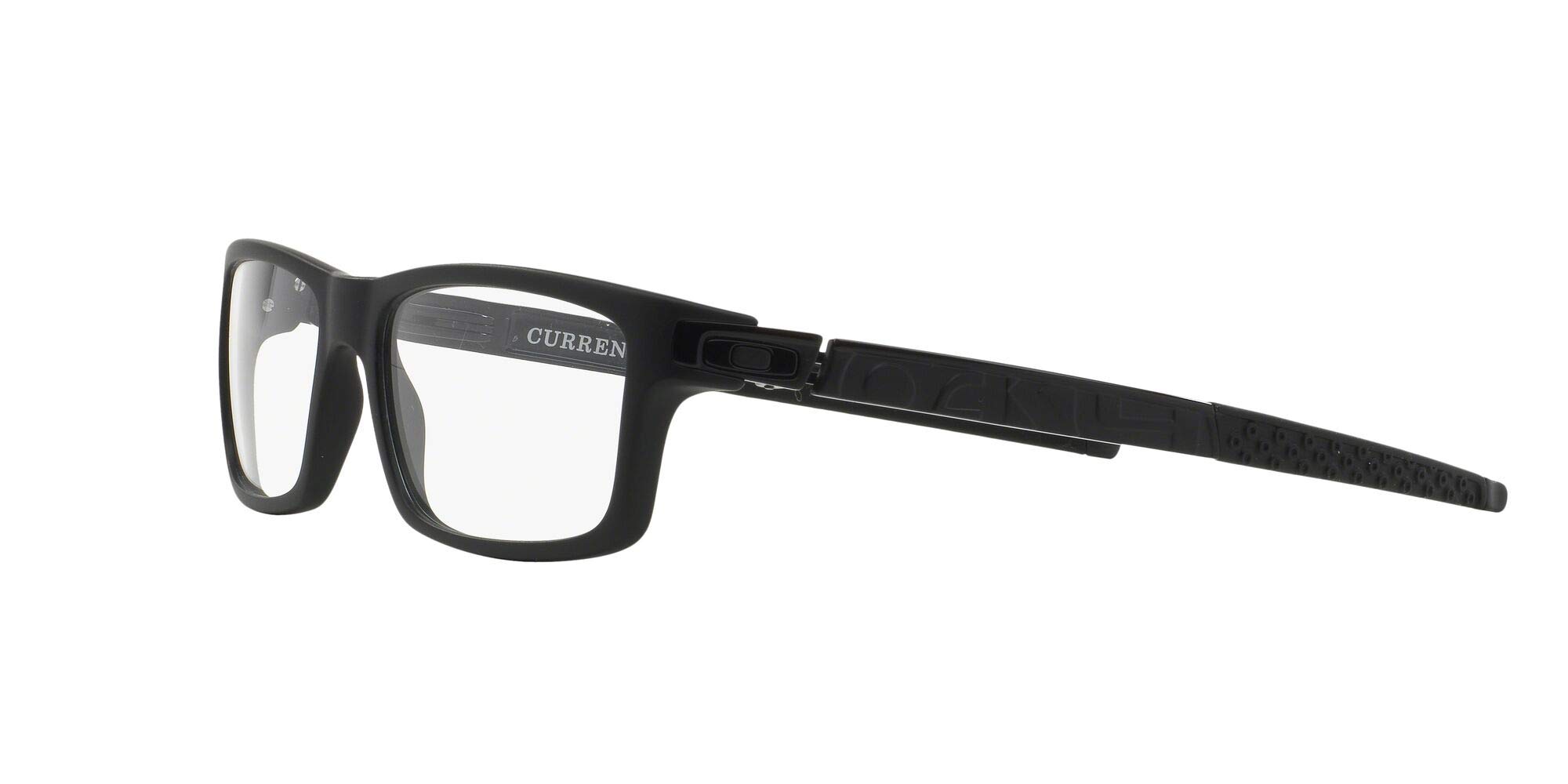 Oakley Men's Ox8026 Currency Rectangular Prescription Eyeglass Frames, Satin Black/Demo Lens, 54 mm