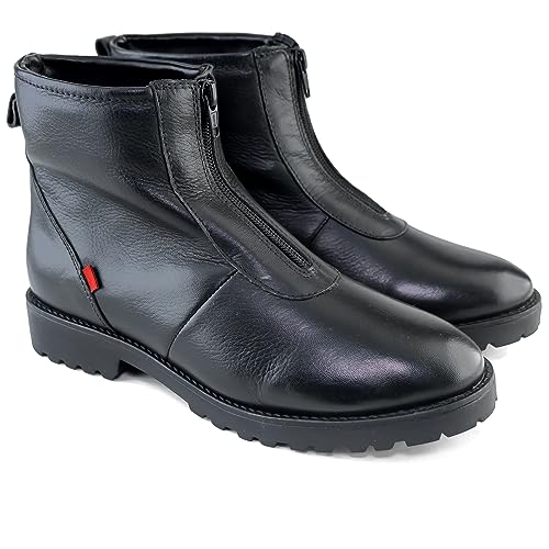 Marc Joseph New York Womens Casual Comfortable Genuine Leather Chelsea Ankle Boots Classic Fashion Front Zip Slip On Ladies Fall Winter Boots Black Napa Soft 8.5