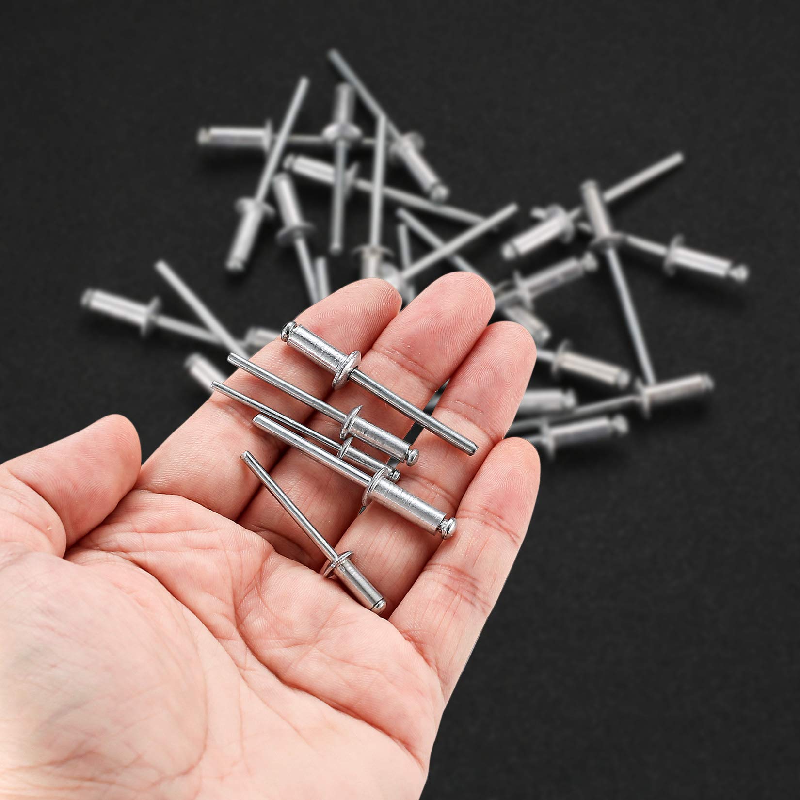 120 Pcs Aluminum Blind Rivets, Assorted Flange Blind Rivets Aluminium, M3.2/M4/M5 Head Rivets for Metal, Wood, Plastic