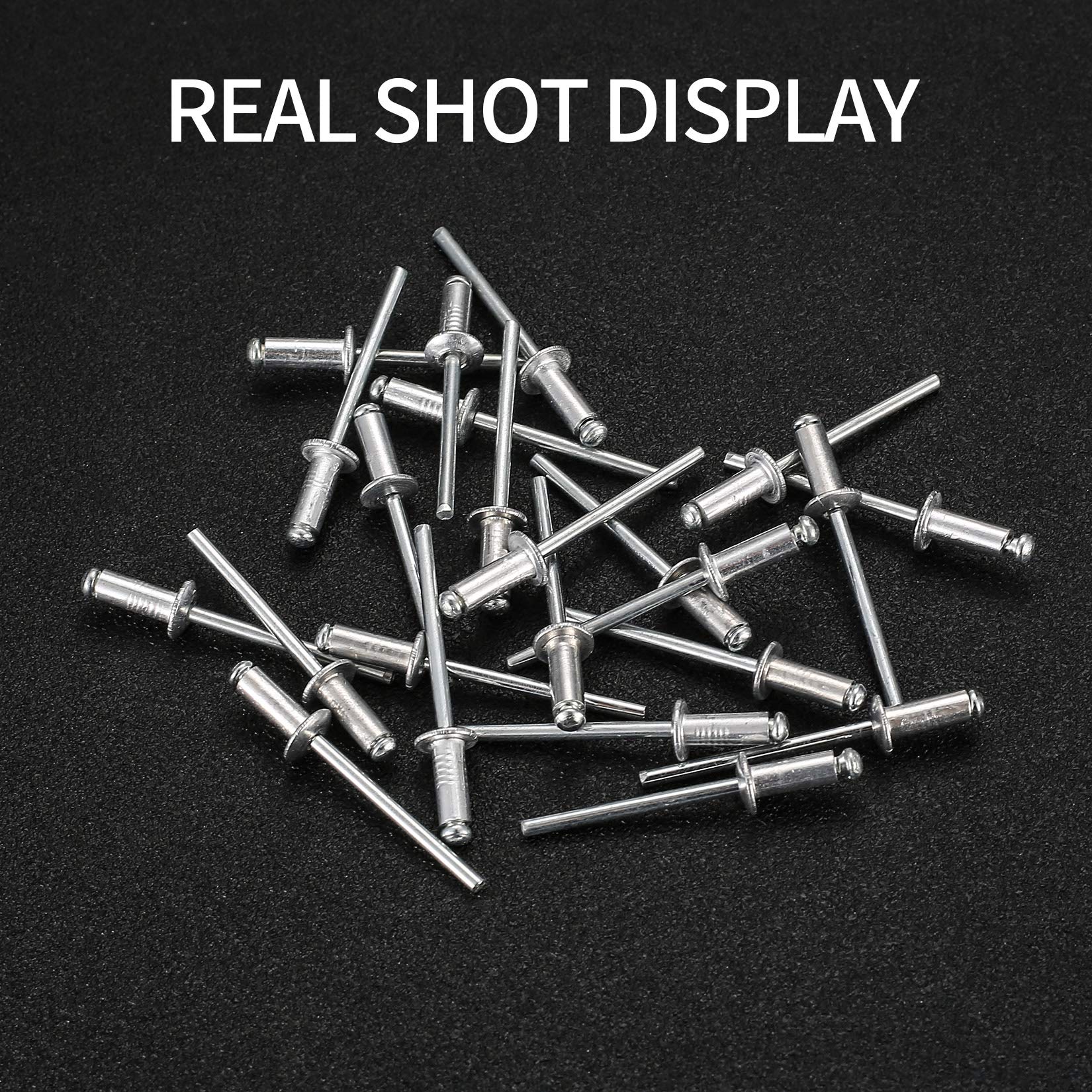 120 Pcs Aluminum Blind Rivets, Assorted Flange Blind Rivets Aluminium, M3.2/M4/M5 Head Rivets for Metal, Wood, Plastic