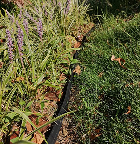 Hugeleaf Garden Flex Lawn Edging, Paver Edging, No-Dig, Landscape Edging, Plant Border, Garden Edging, Flower Bed Edging, Length 30 Feet Black