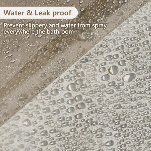 EurCross Waterproof Brown Plastic Shower Curtain with 5 Bottom Magnets, 4G Clear PEVA Shower Curtain Liner for Bathroom 72x72 inches
