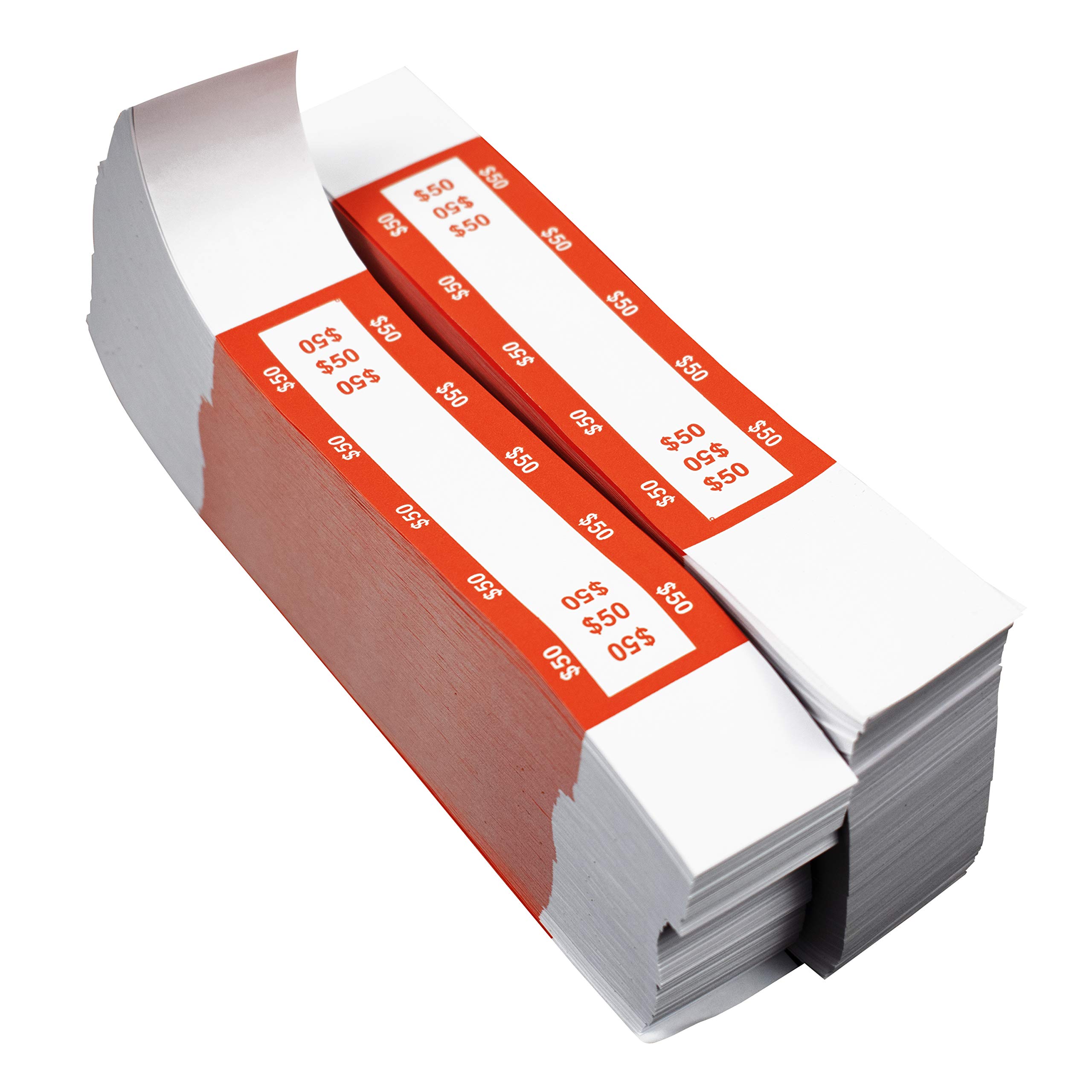 Royal Sovereign $50 Currency Straps, Orange, 1000 Count (RMCS-0050)