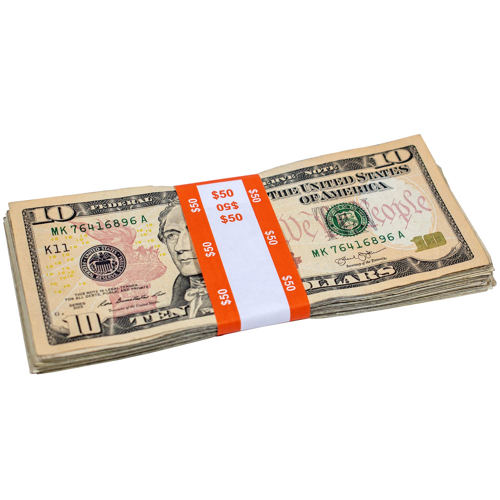 Royal Sovereign $50 Currency Straps, Orange, 1000 Count (RMCS-0050)