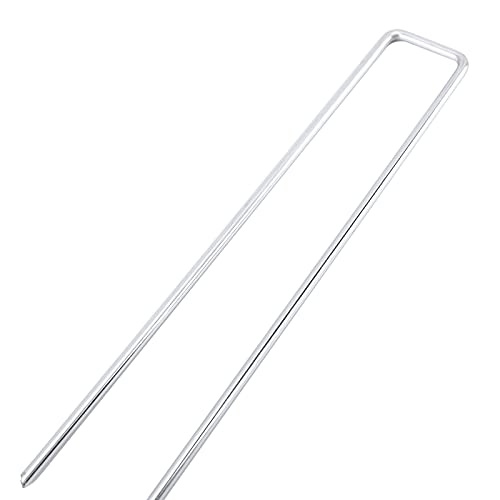 Garden Landscape Staples, Heavy Duty Galvanized Stakes 6 Inch, 50 Pack