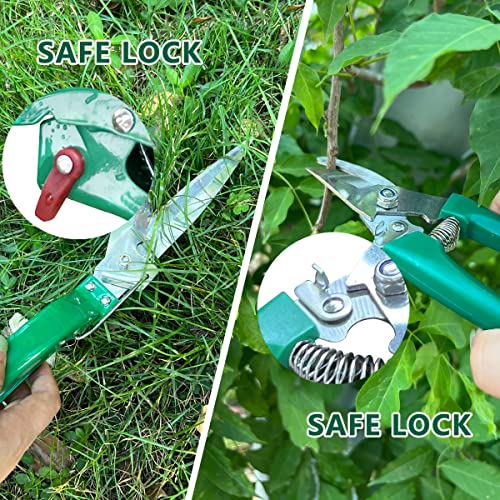 KENNEDICH Garden Tools Set,Stainless Steel Garden Planting Tools Kit with Green Carrying Case, Ideal Gardening Gift (10 PCS )