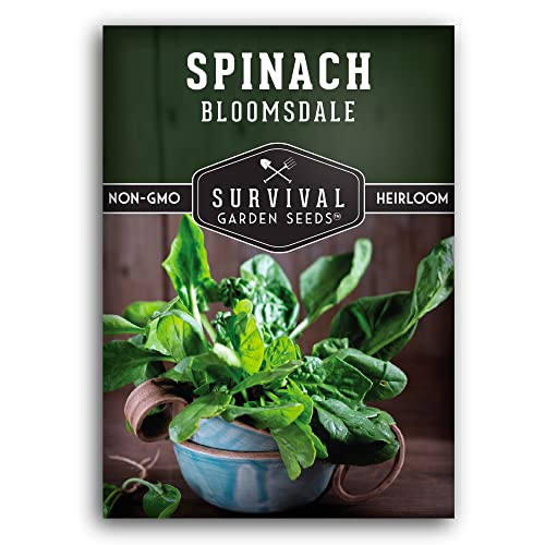 Survival Garden Seeds - Bloomsdale Spinach Seed for Planting - Packet with Instructions to Plant and Grow Delicious Spinach Greens in Your Home Vegetable Garden - Non-GMO Heirloom Variety