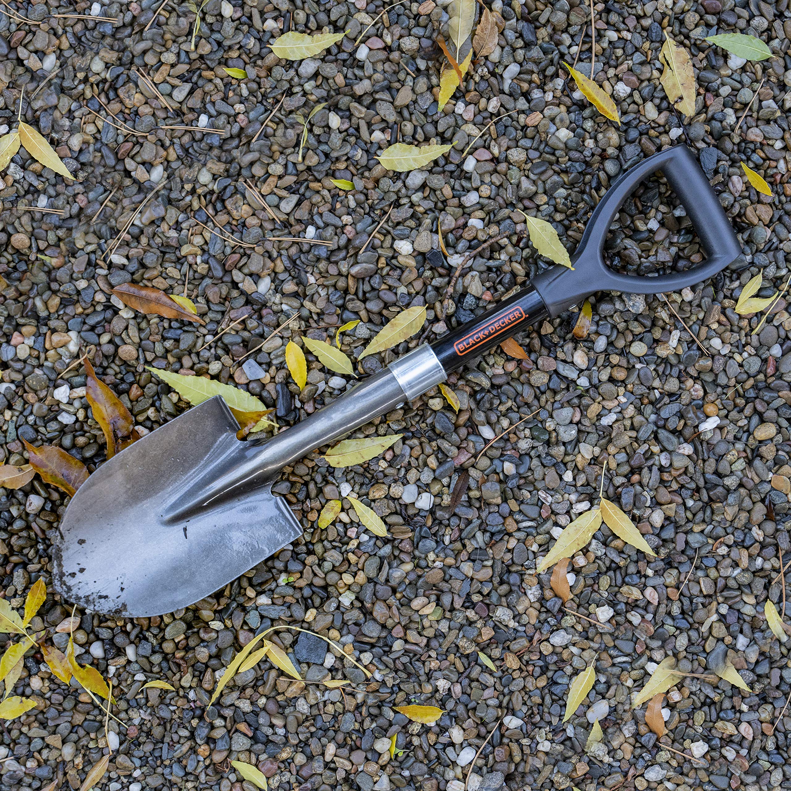 Black & Decker BD1515 D-Handle Mini Garden Shovel, 26 in, Black