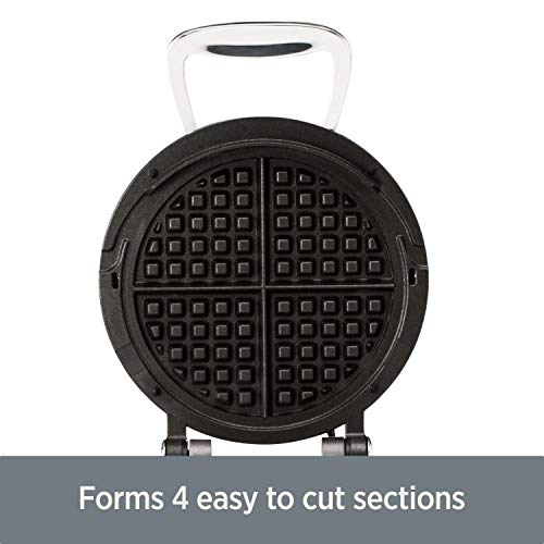 All-Clad Stainless Steel Classic Round Waffle Maker with 7 Browning Settings, 4-Section, Silver