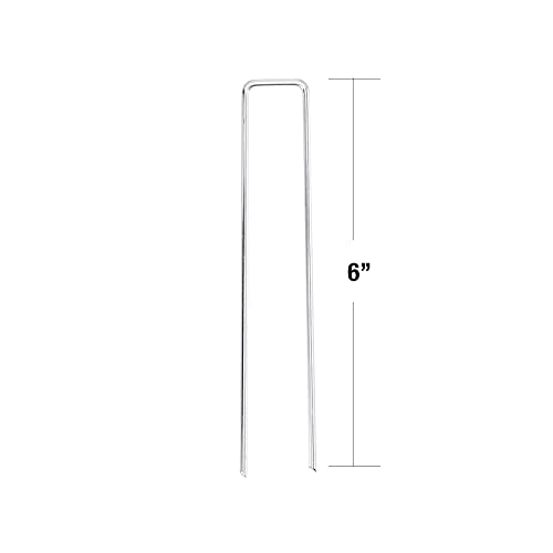 Garden Landscape Staples, Heavy Duty Galvanized Stakes 6 Inch, 50 Pack