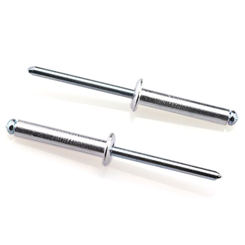 HJ Garden 120pcs 3/16 x 1 Inch (4.8x25mm) Aluminum Blind Rivet Self-Plugging Open End Decorating Fastener Nails Pop Rivets Core Pulling Rivets Grip Pange 11/16-3/4 Inch (17.4-19mm)