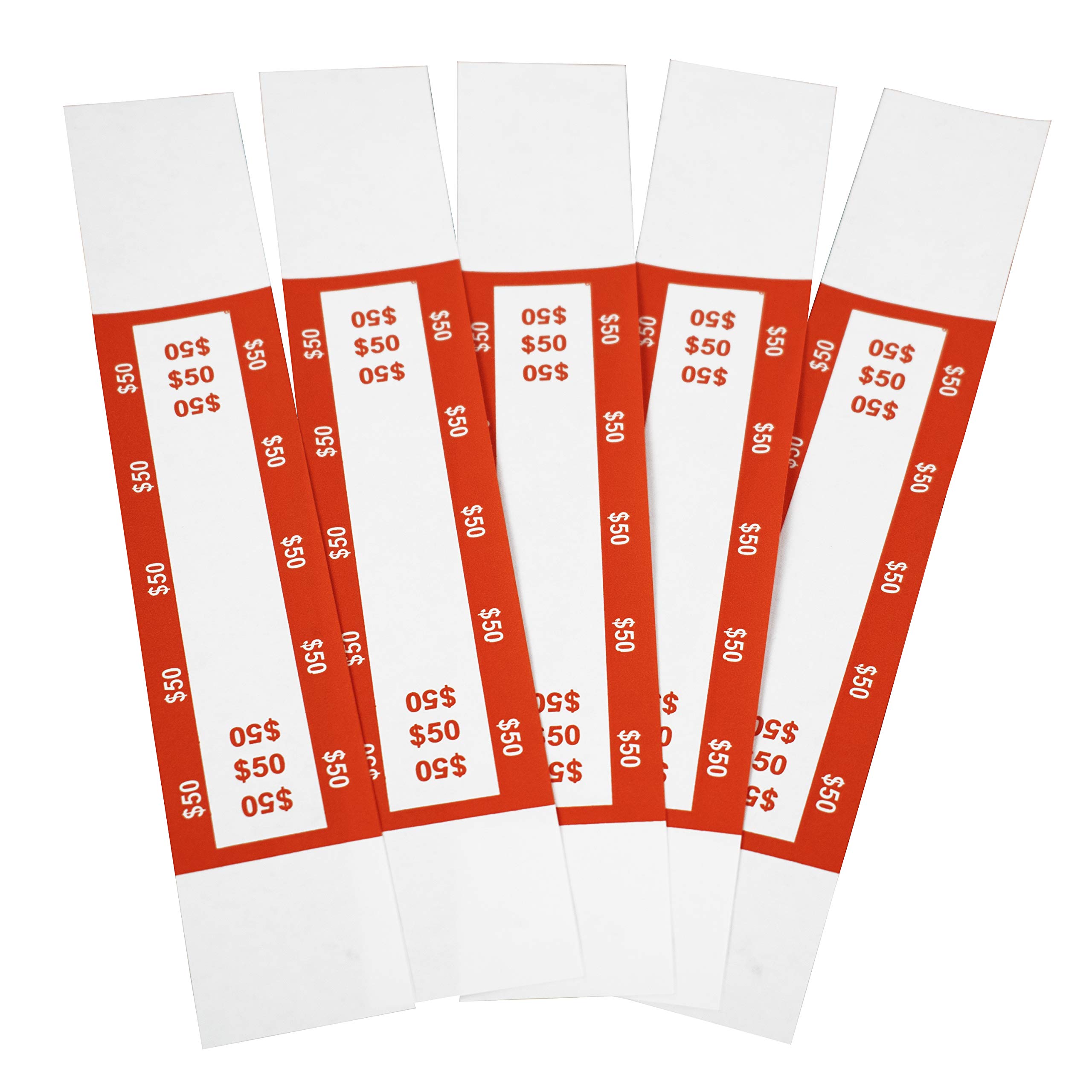 Royal Sovereign $50 Currency Straps, Orange, 1000 Count (RMCS-0050)