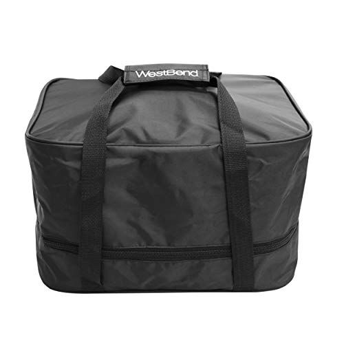 West Bend 87905 Slow Cooker Large Capacity Non-stick Variable Temperature Control Includes Travel Lid and Thermal Carrying Case, 5-Quart, Silver