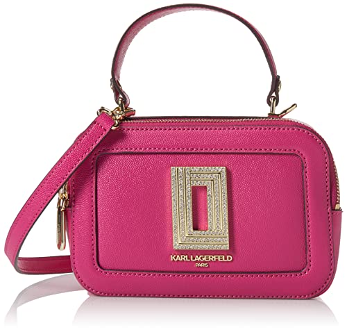 Karl Lagerfeld Paris Simone Fur Camera Crossbody, Magenta