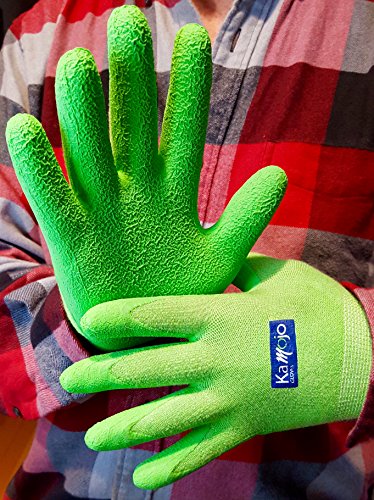 Kamojo Bamboo Garden Gloves for Women & Men - 1Pair Breathable Gardening & Work Gloves (Large, 1 pack)