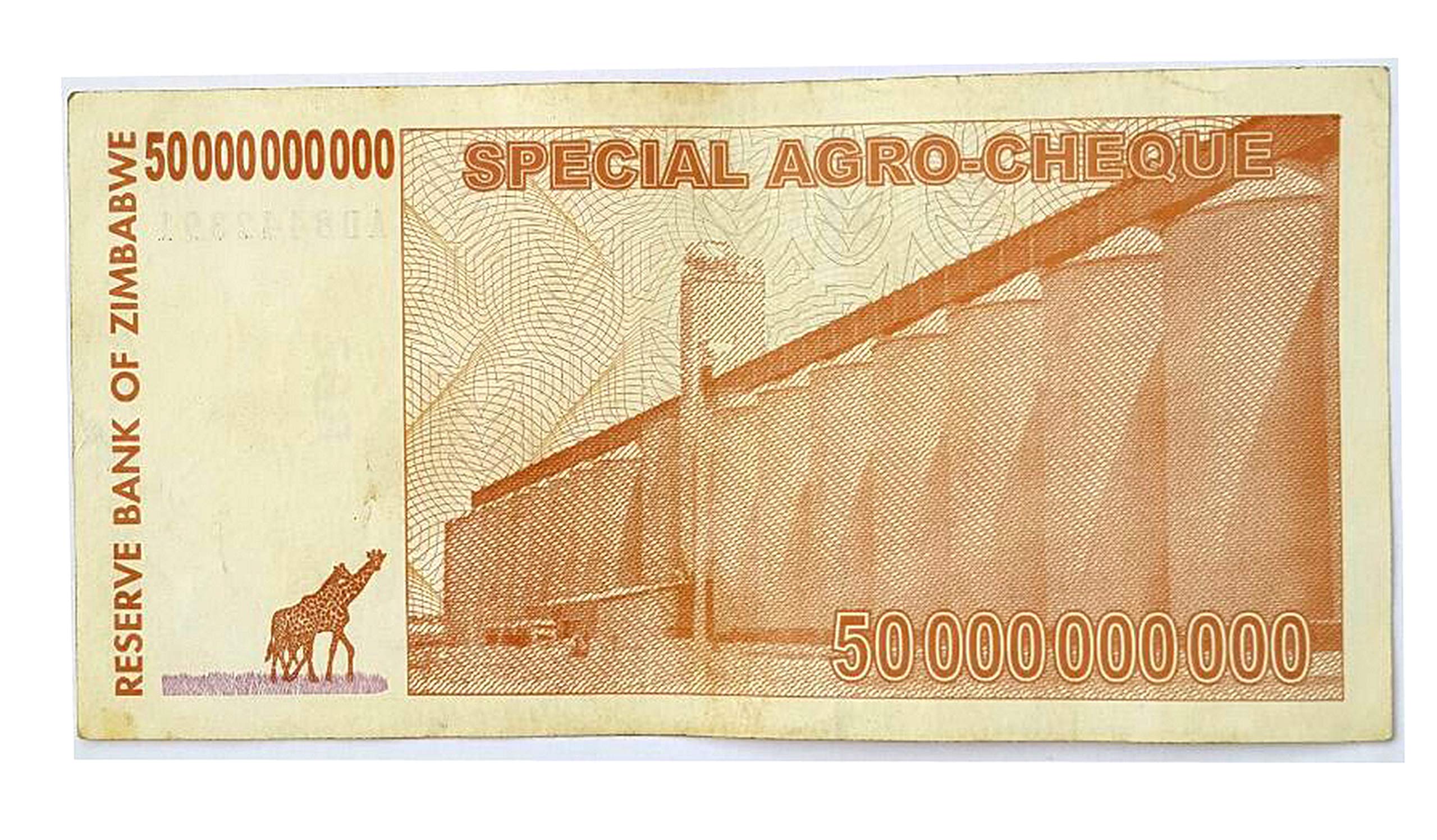 50,000,000,000 Dollars Banknote Agrocheque Zimbabwe