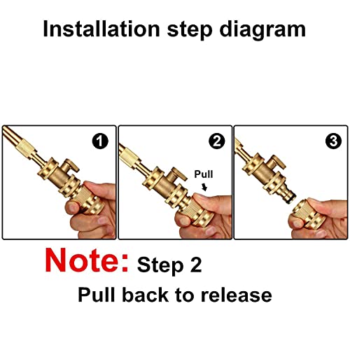 YTFGGY Garden Hose Quick Connector Set Solid Brass 3/4 inch Water Fitings Thread Easy Connect No-Leak Male Female Value (5set)