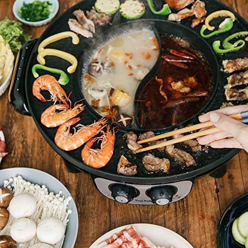 Food Party 2 in 1 Electric Smokeless Grill and Hot Pot