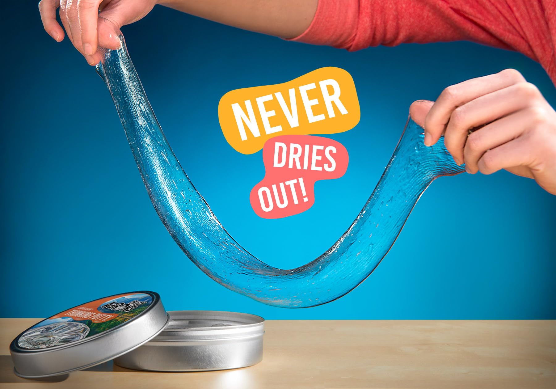 Crazy Aaron's Liquid Glass Thinking Putty 4 Inch Tin (3.2 oz) - See-Through Putty, Soft Texture - Never Dries Out