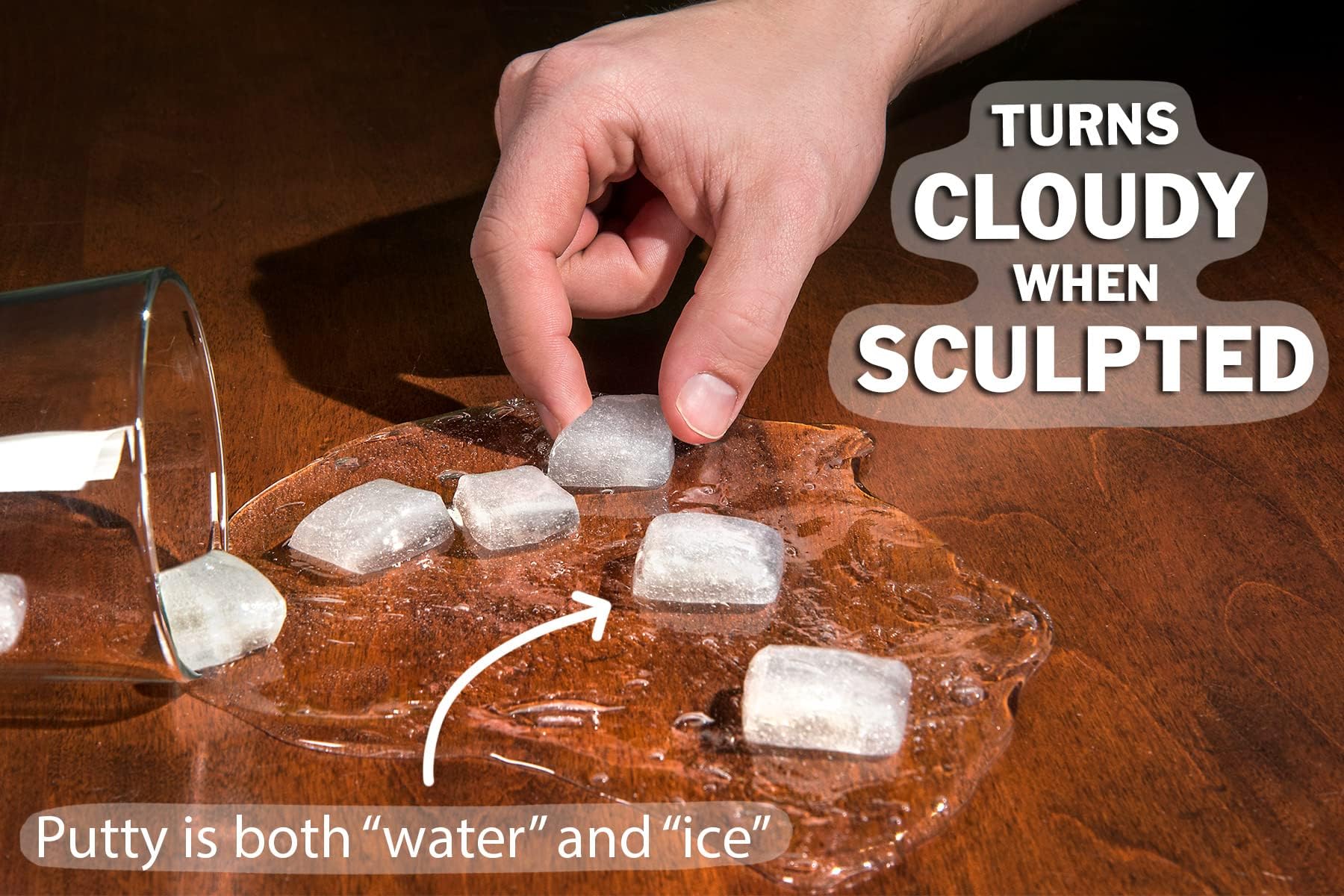 Crazy Aaron's Liquid Glass Thinking Putty 4 Inch Tin (3.2 oz) - See-Through Putty, Soft Texture - Never Dries Out