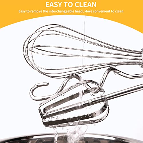 3Pcs Hand Mixer Electric Attachments Set for Drill, HOMICOZY Stainless Steel Mixer Electric Handheld Egg Beater, Whisk & Dough Hook for Drill, Mixer Handheld Drill Attachments for Drill (Not Included) Dishwasher Safe 7.5inch