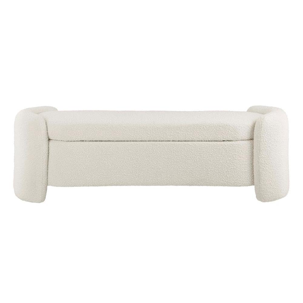 Modway Nebula Boucle Upholstered Storage Bench in Ivory