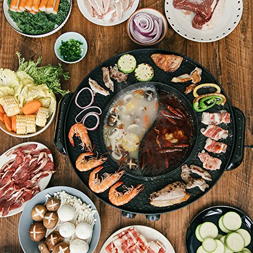 Food Party 2 in 1 Electric Smokeless Grill and Hot Pot