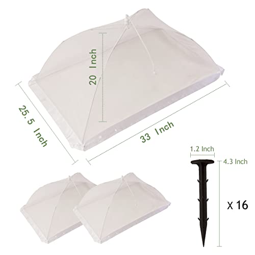 COSTYLE 2 Pack Plant Covers Protector 33 x 25.5 x20 Inch Strawberry Plant Protector to Keep Animals Deer Rabbits Out, Pop Up Garden Row Covers for Vegetables (Fabric, 20 inch)