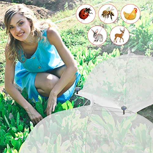 COSTYLE 2 Pack Plant Covers Protector 33 x 25.5 x20 Inch Strawberry Plant Protector to Keep Animals Deer Rabbits Out, Pop Up Garden Row Covers for Vegetables (Fabric, 20 inch)