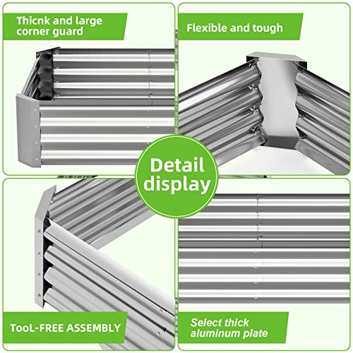 Raised Garden Bed Outdoor Aluminum Planter Box Kit for Vegetables Flower Herb, 2 Sets, 38x38x12 in