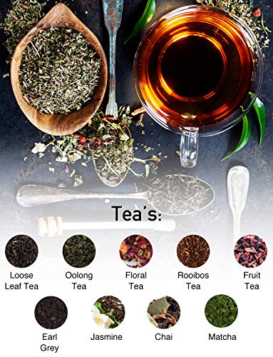 SAKI Large Porcelain Teapot, 48 Ounce Tea Pot with Infuser, Loose Leaf and Blooming Tea Pot - Black