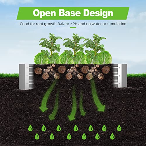 Raised Garden Bed Outdoor Aluminum Planter Box Kit for Vegetables Flower Herb, 2 Sets, 38x38x12 in