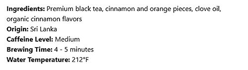 Elmwood Inn Fine Teas, Christmas in a Cup Cinnamon Black Tea, 25 Pyramid Sachet Tea Bags