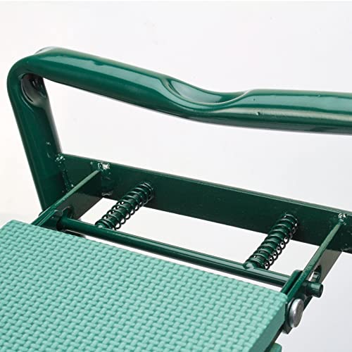 Heavy Duty Gardening Bench for Kneeling, Sitting Folding 2 in 1 Chair and Stool, Outdoor Knee Pads for Women/Men Floor Work Gifts, Free 2 Large Tool Pouch, Light-Weighted Sturdy Steel Pipe Structure